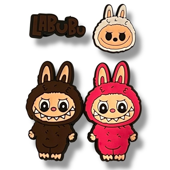 Accessories | Set Of 4 Labubu Large Logo Anime Shoe Charms Compatible ...